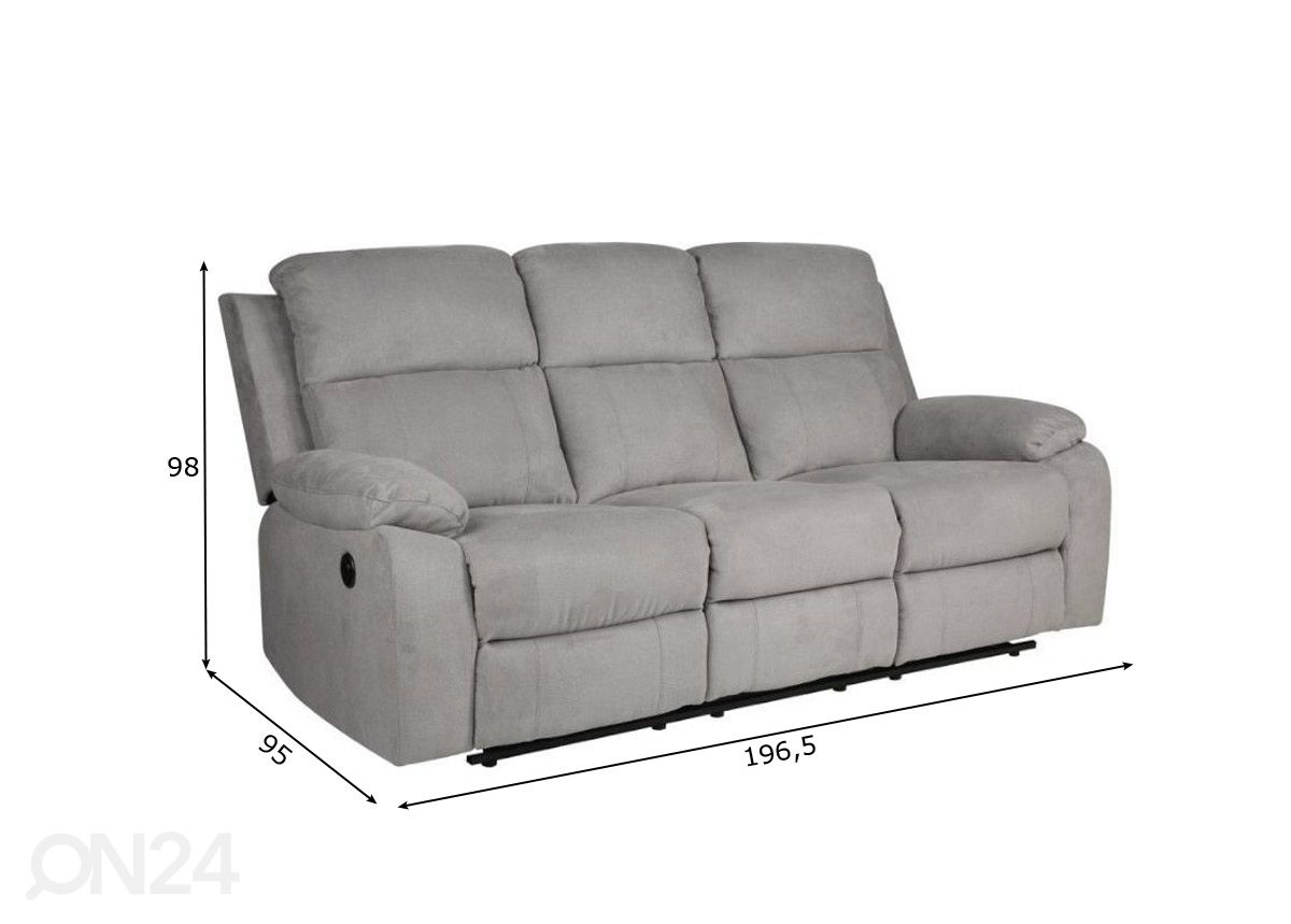 3-istuttava mekanismisohva recliner Morten 3 AQ-474171 - ON24 Home & Living